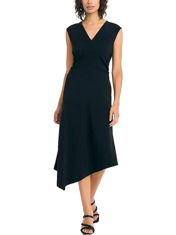 LUXELY Asymmetrical Midi Dress - Meteorite