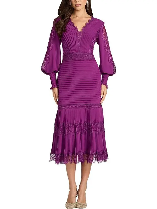 Tadashi Shoji Nyssa Bishop Sleeve Dress - Begonia