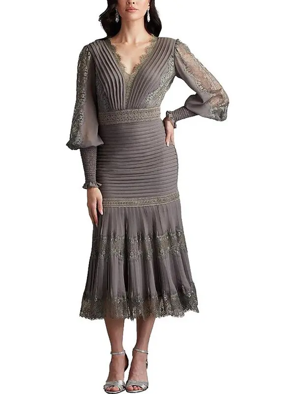 Tadashi Shoji Nyssa Bishop Sleeve Dress - Grey