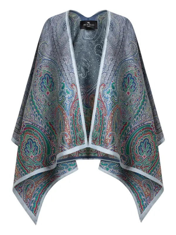 Etro Paisley Jacquard Cape - Green