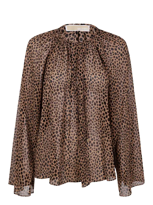 Michael Kors Leopard Print Blouse - Brown