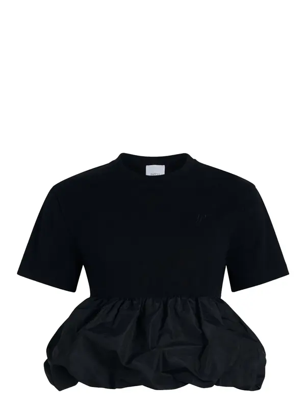 Patou Ruffle-hem T-shirt - Black