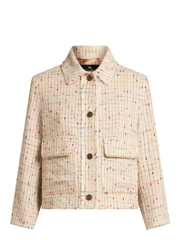 Etro Bouclé Tweed Jacket - Neutrals