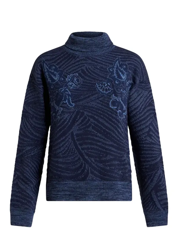 Etro Jacquard Turtleneck Sweater - Blue