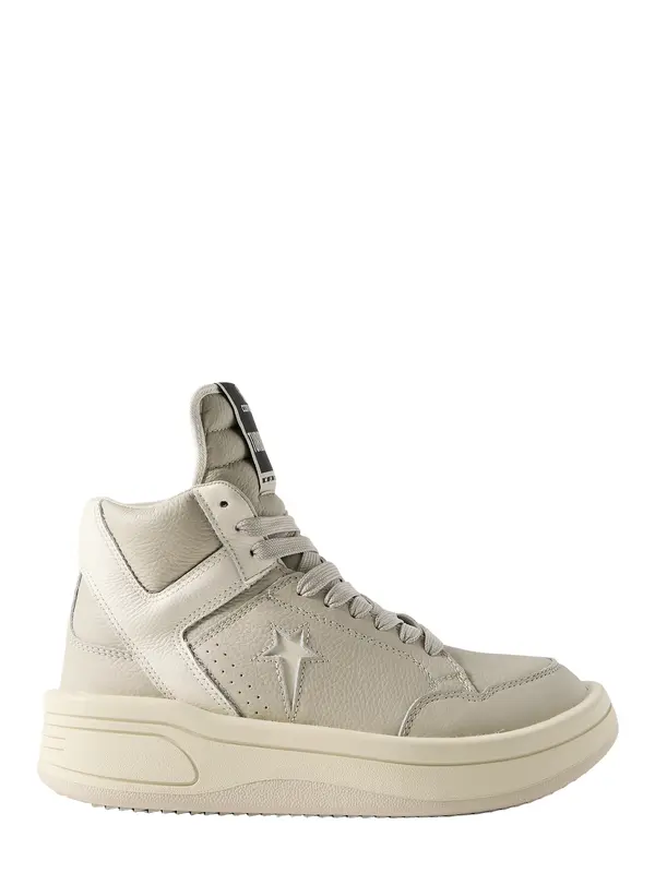 Rick Owens Converse Turbowpn Textured-leather High-top Sneakers - Neutrals
