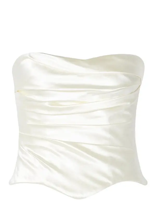 DANIELLE FRANKEL Demi Strapless Bustier Top - Neutrals