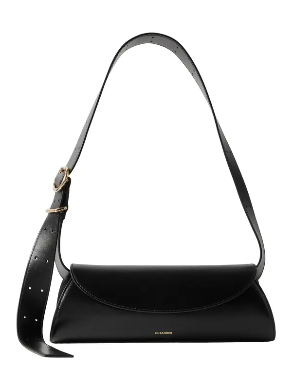 JIL SANDER Small Leather Shoulder Bag - Black