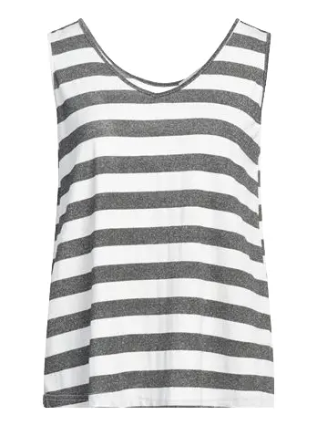 SHIRTAPORTER Striped Metallic Top - Black