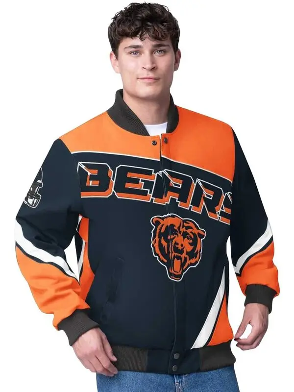 G-III EXTREME Chicago Bears Maximum Racing Full-snap Jacket - Navy