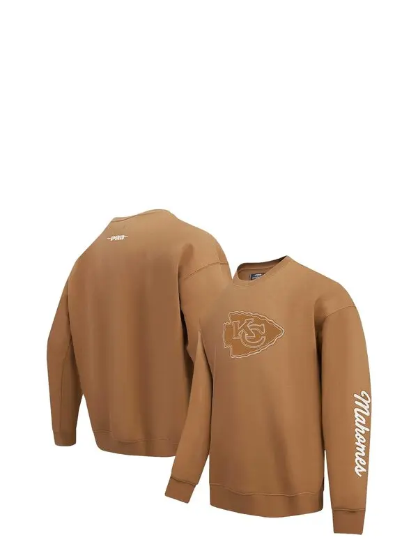 PRO STANDARD Patrick Mahomes Kansas City Chiefs Pullover Crewneck Sweatshirt - Brown