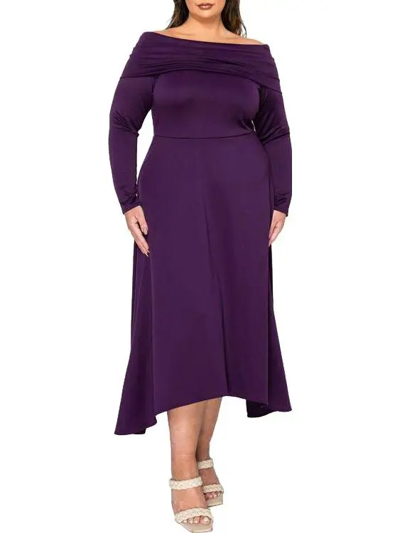 L I V D Lyra Off-the-shoulder Maxi Dress - Eggplant