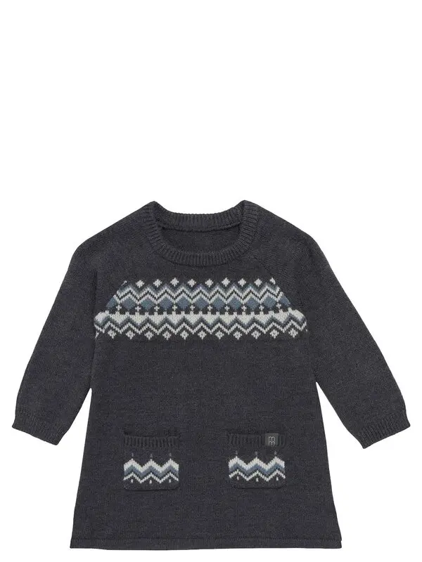 MODERN MOMENTS™ BY GERBER Fair Isle Sweater Dress - Dark Grey Fair Isle