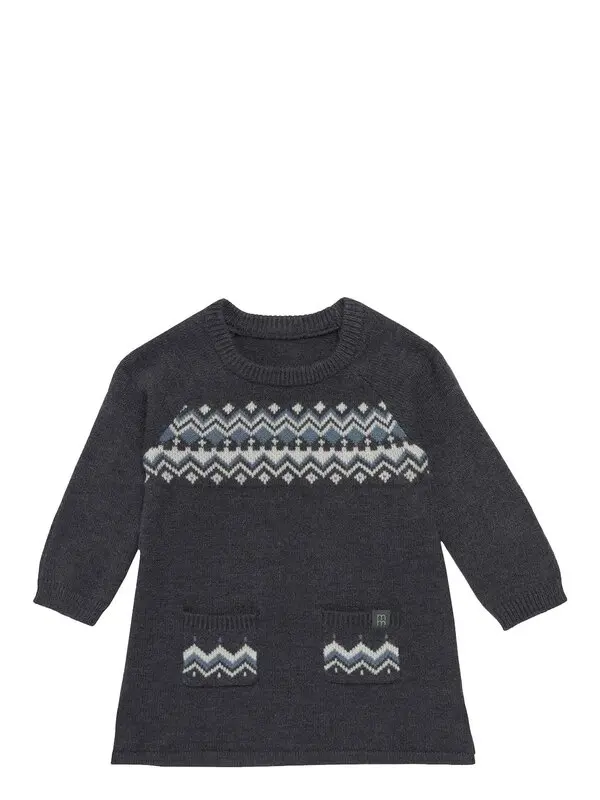 MODERN MOMENTS™ BY GERBER Fair Isle Sweater Dress - Dark Grey Fair Isle