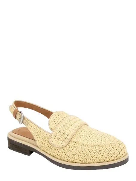 Gentle Souls By Kenneth Cole Caleb Raffia Slingback Loafer Flat - Natural Raffia
