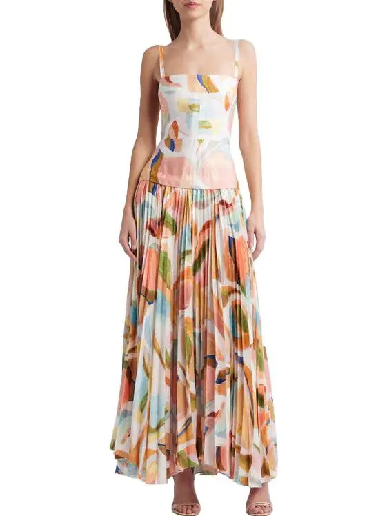 Acler Leasgill Abstract Print Maxi Dress - Cubist Canyon