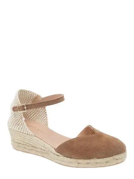 Cordani Elliana Ankle Strap Espadrille Wedge - Fango Suede