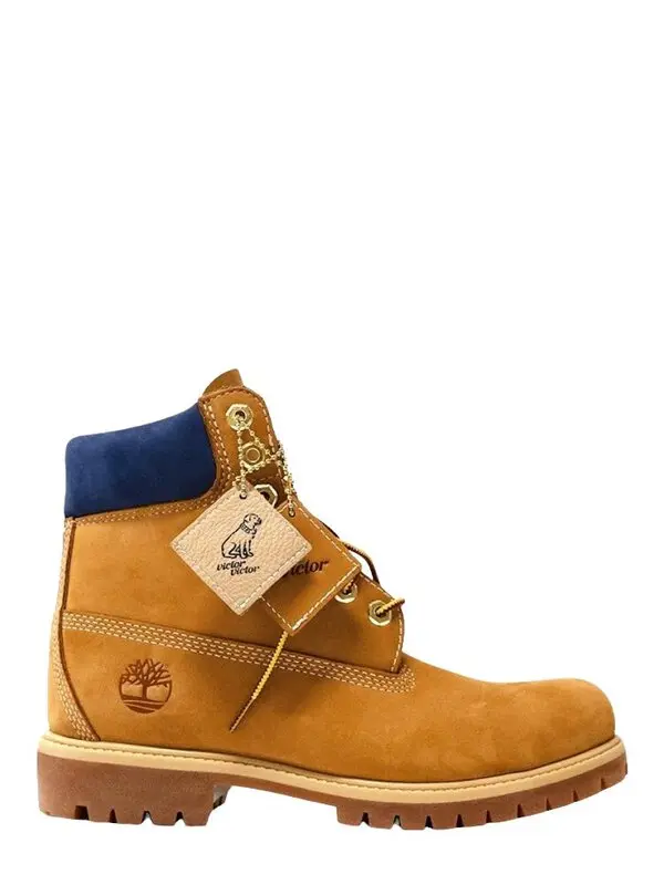Timberland 6" Premium Waterproof Boots - Wheat/navy Blue