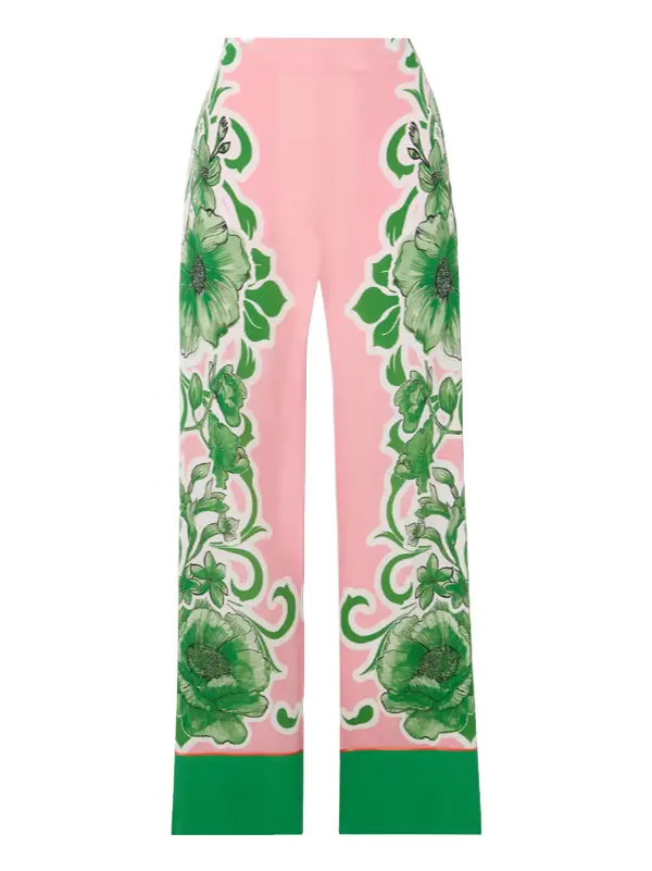 Borgo De Nor Havana Floral-print Crepe Straight-leg Pants - Multi