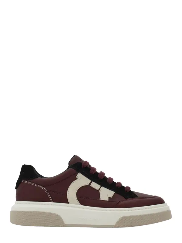 FERRAGAMO Gancini-appliqué Sneakers - Red