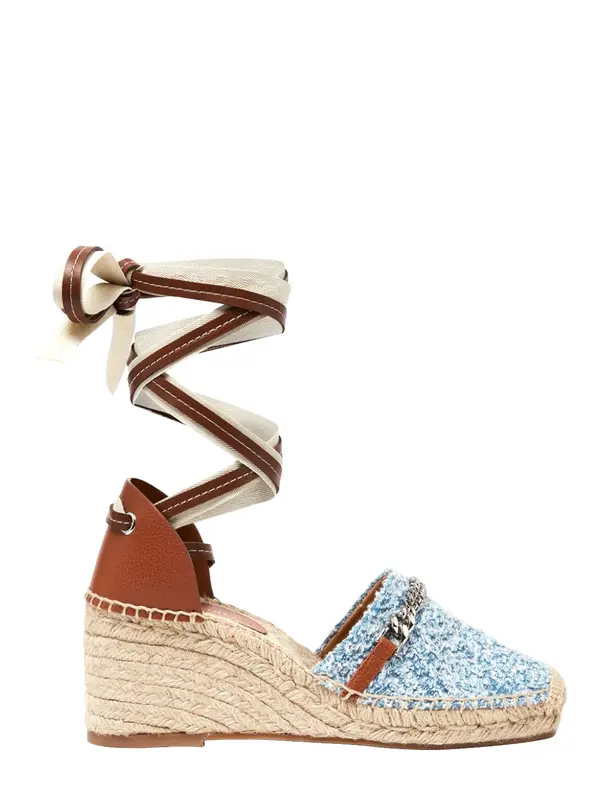 Stella McCartney Gaia Denim Boucle Espadrilles - Blue