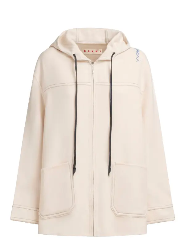 Marni Embroidered Parka Jacket - Neutrals