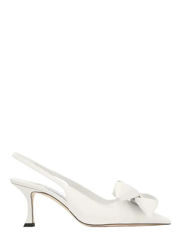 JIMMY CHOO Oversize-bow Slingback Pumps - White