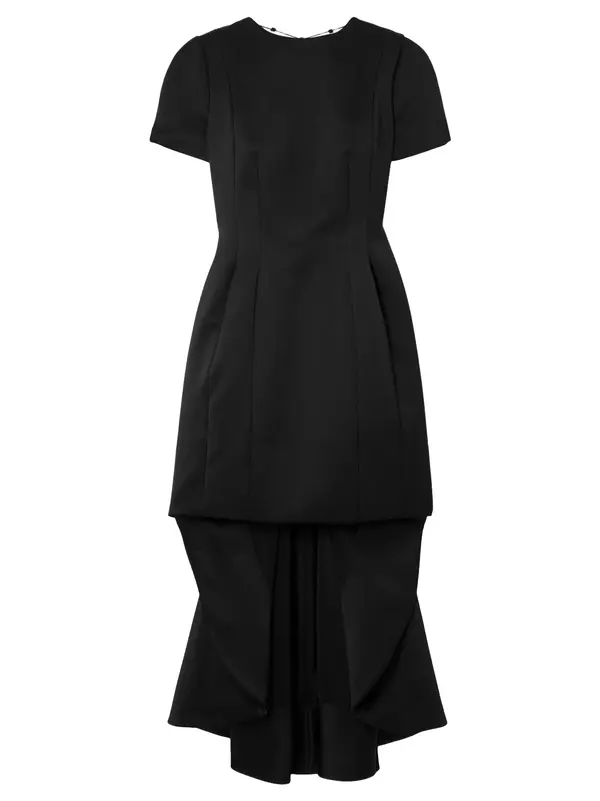 Givenchy Asymmetric Open-back Crystal-embellished Satin-crepe Mini Dress - Black
