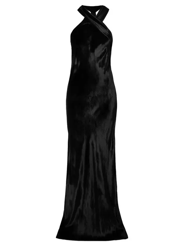 Galvan Pandora Velvet Gown - Black