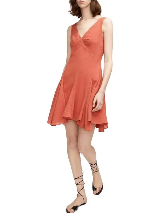 Rebecca Taylor Cotton Voile Godet Dress - Carnelian