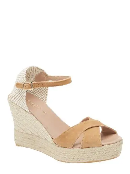 Cordani Everly Espadrille Wedge Sandal - Beige Suede