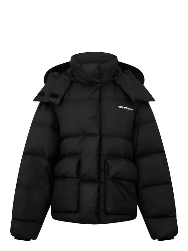 Off-White Arrow Down Puffer Coat - Black/white