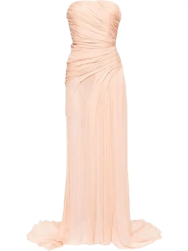 Ermanno Scervino Strapless Draped Gown - Pink