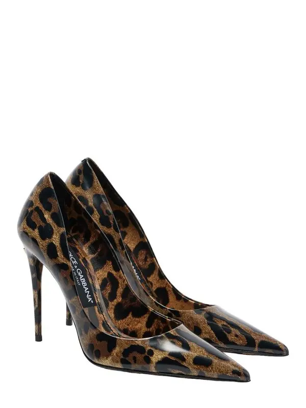 Dolce & Gabbana 105 Leopard-print Leather Pumps - Multicoloured