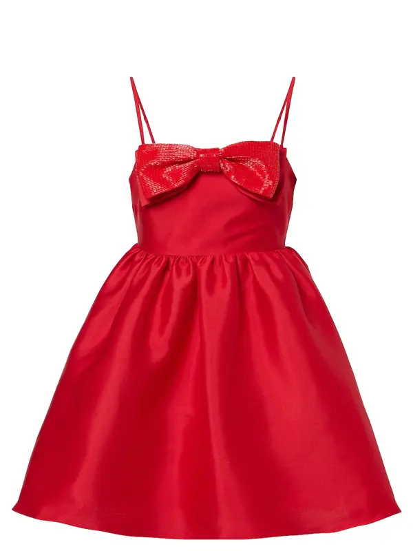 SELF-PORTRAIT Bow-detail Mini Dress - Red