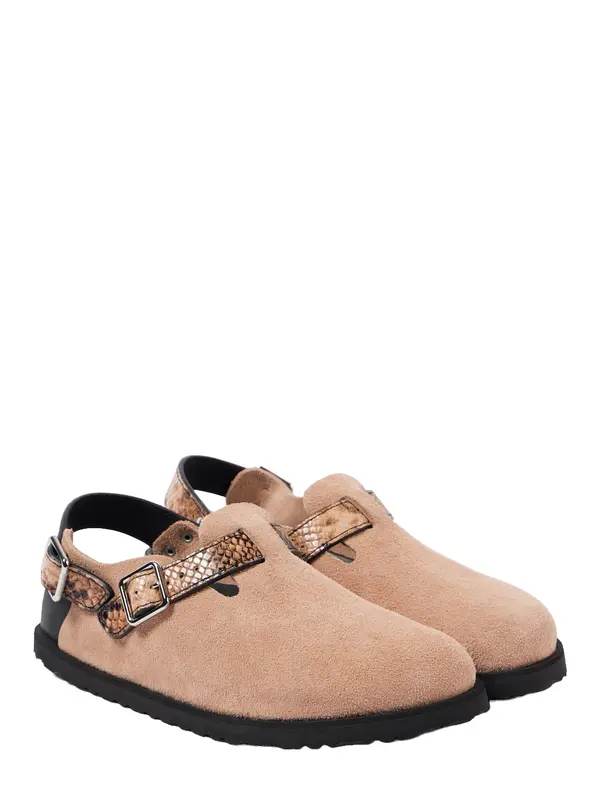 BIRKENSTOCK Tokio Snake-effect Clogs - Neutrals