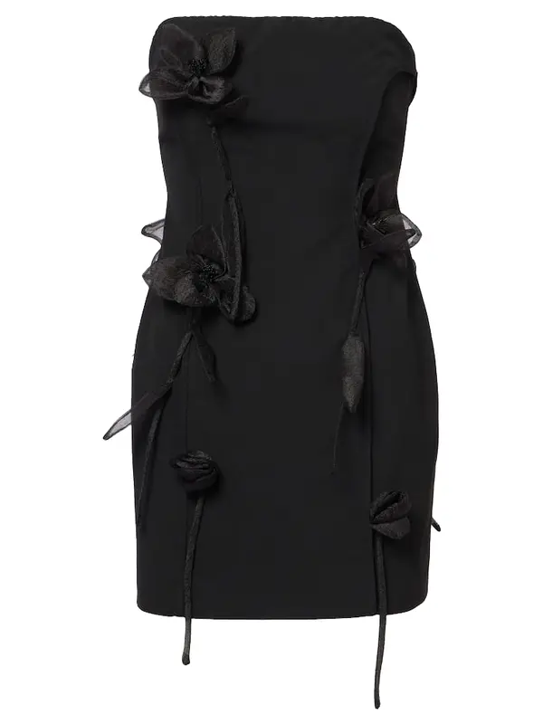 Remain Birger Christensen Rose-appliqué Mini Dress - Black