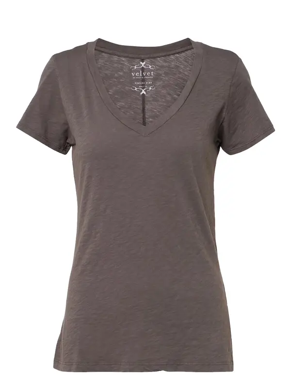 Velvet By Graham & Spencer Lilith Cotton Jersey T-shirt - Brown