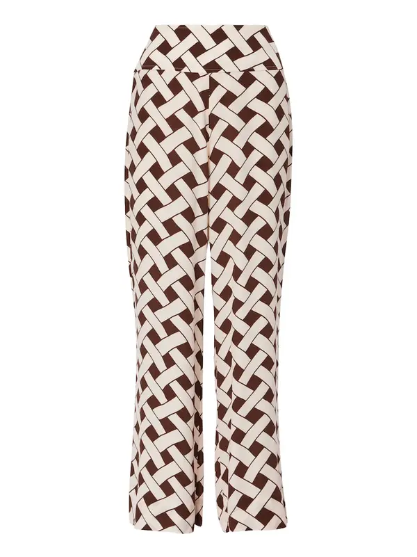 Rixo Isotta Printed Wide-leg Pants - Brown