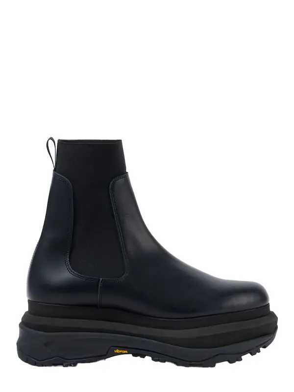Sacai Leather Chelsea Boots - Black