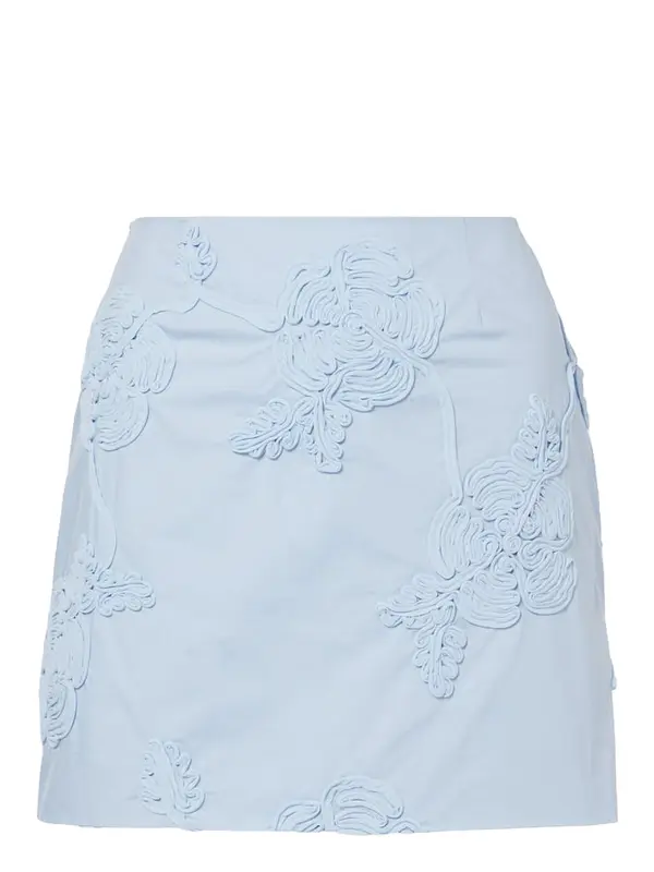 Remain Birger Christensen Floral Embroidered Miniskirt - Blue