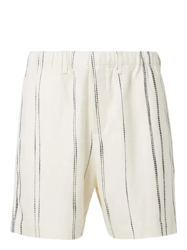 Commas Striped Shorts - White