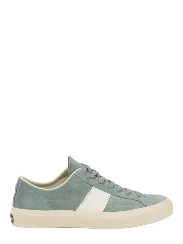 TOM FORD Cambridge Leather-trimmed Sneakers - Blue
