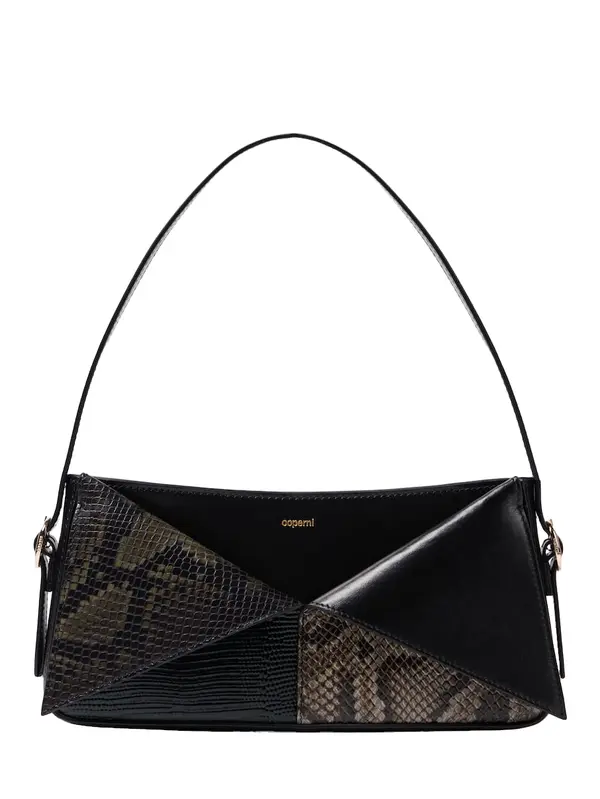 Coperni Snake-effect Leather Shoulder Bag - Black