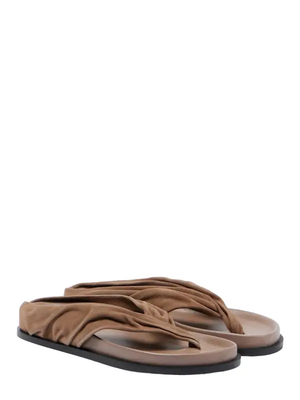 A.emery Shaw Suede Thong Sandals - Brown