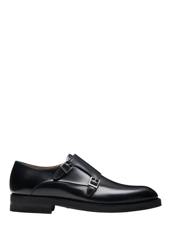 Magnanni Omnia Double Monk Strap Loafers - Black