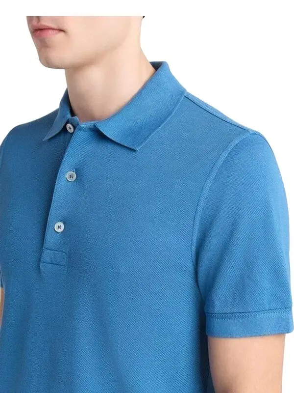 TOM FORD Apos;s Lyocell Pique Polo Shirt - Iris Blue
