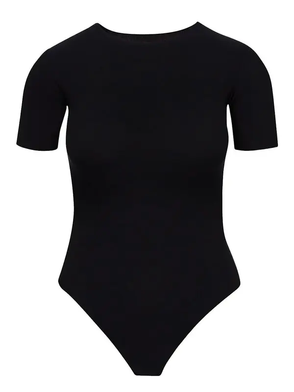 Commando Butter Short-sleeve Crewneck Bodysuit - Black