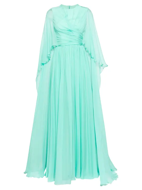 Zuhair Murad Flared Chiffon Gown - Green