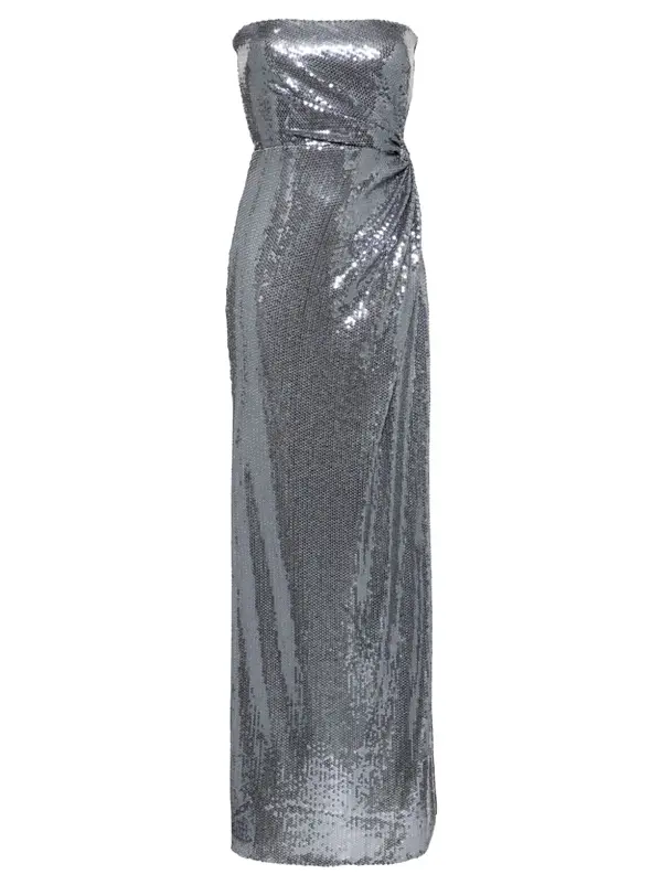 Alex Perry Twisted Sequinned Gown - Metallic