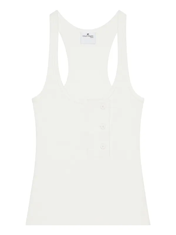 COURREGES Oblique 90's Tank Top - White
